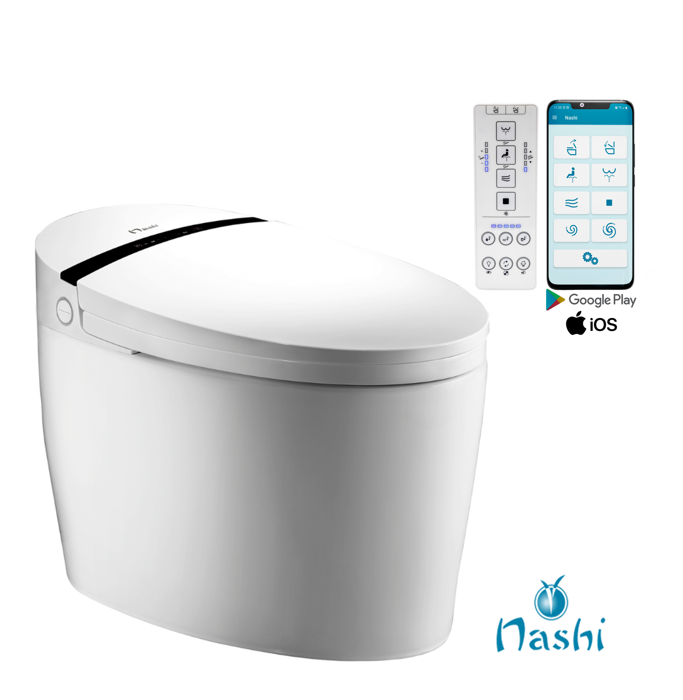 INODORO JAPONÉS WC INTELIGENTE NASHI ALDARA IPLUS 5, APERTURA/CIERRE ...