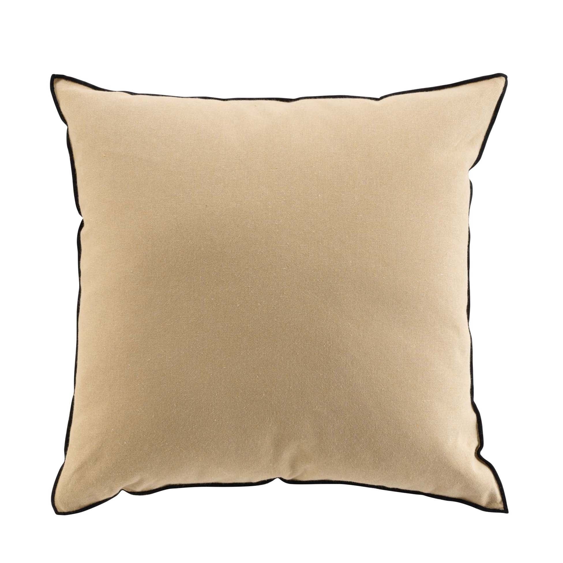 Coussin avec surjet en coton recyclé - Lin - 50 x 50 cm - Coton | Leroy ...