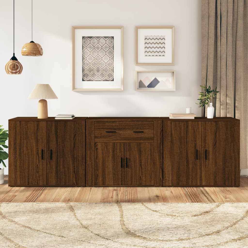 Lot de 3 Buffets，Meuble de Rangement，Bahut pour Salon, Salle à Manger ...