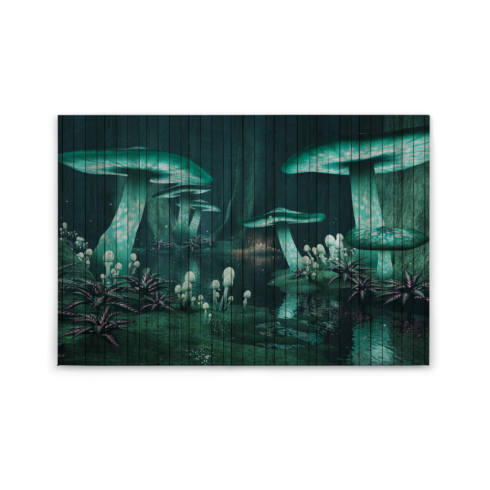 Tableau toile Fantaisie 60 x 90 cm - tableau abstrait vert - châssis ...