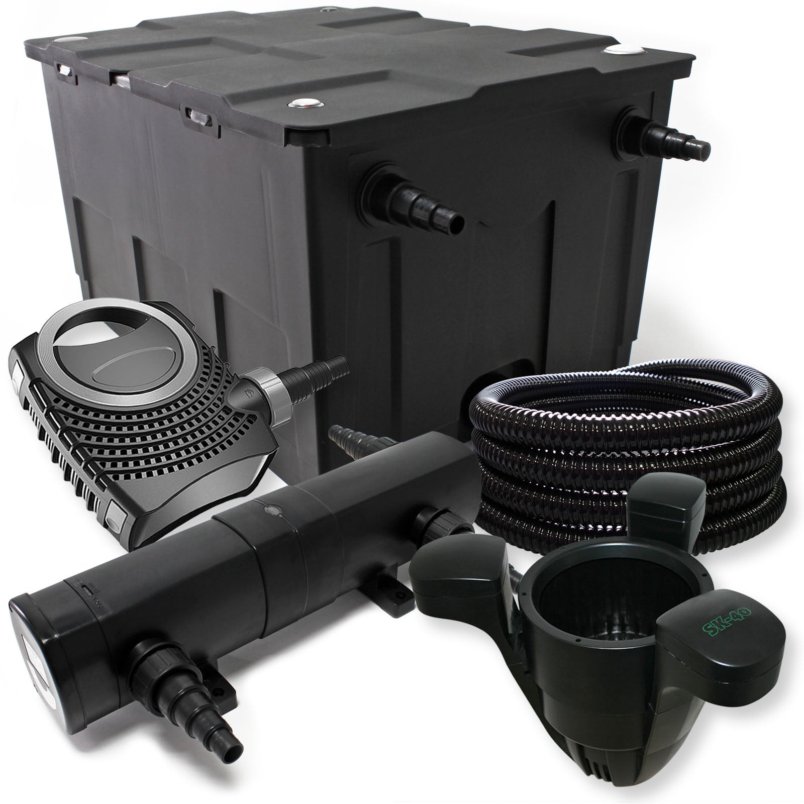 Wiltec Kit complet: CBF-550 Filtre de bassin jusqu'à 60000 L Biologique ...