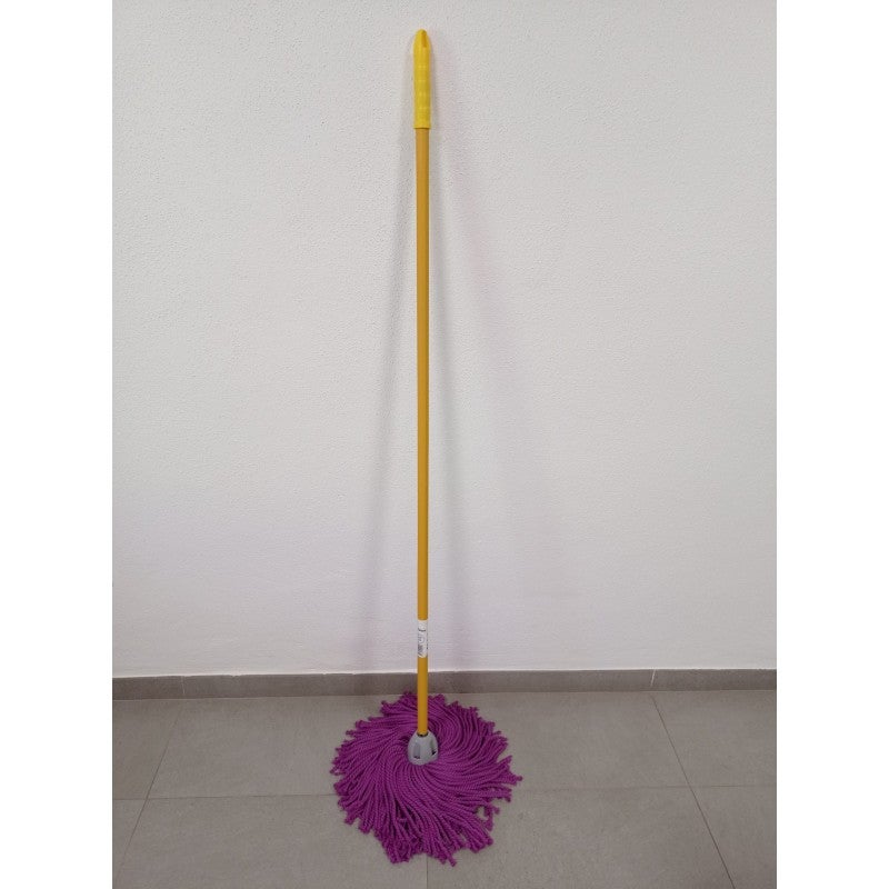 Balai microfibre MAX Pro avec fil violet + bâton jaune 140 cm, fil ...
