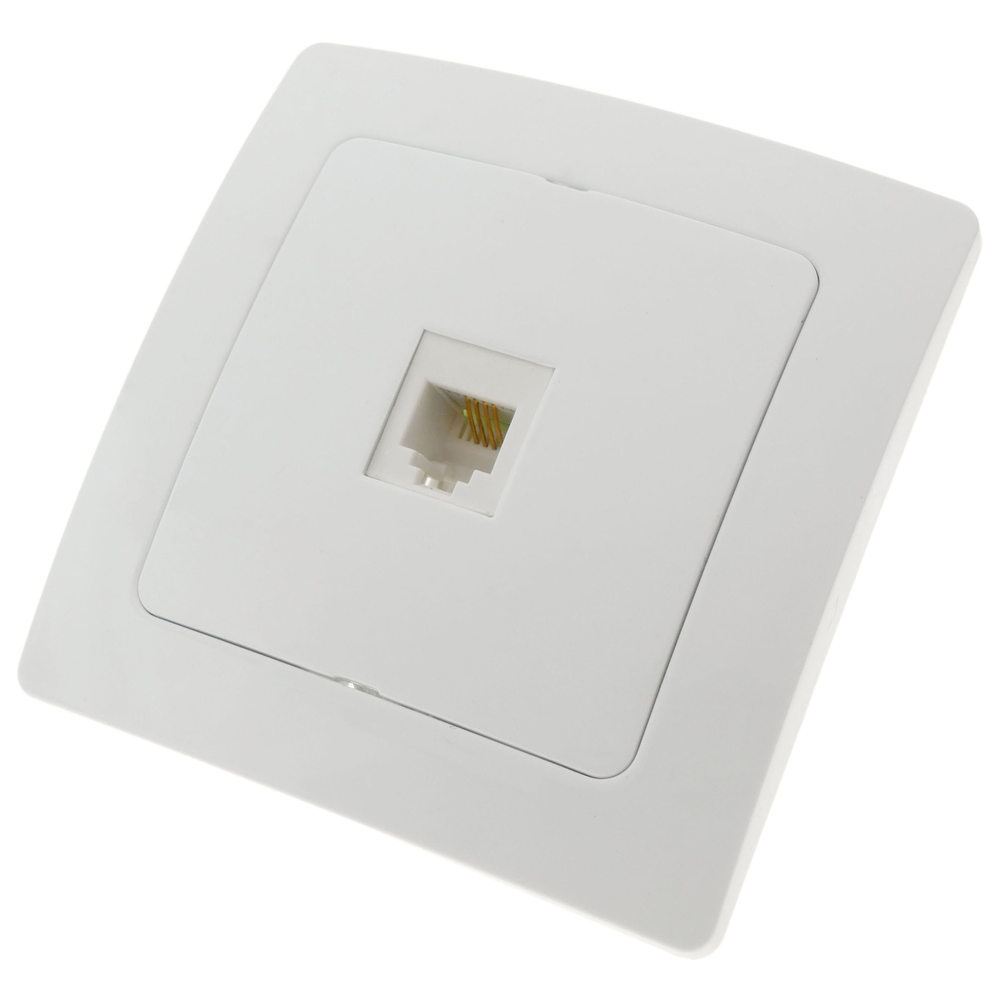 Prise téléphone RJ11 encastrable avec plaque de finition 80x80mm série ...
