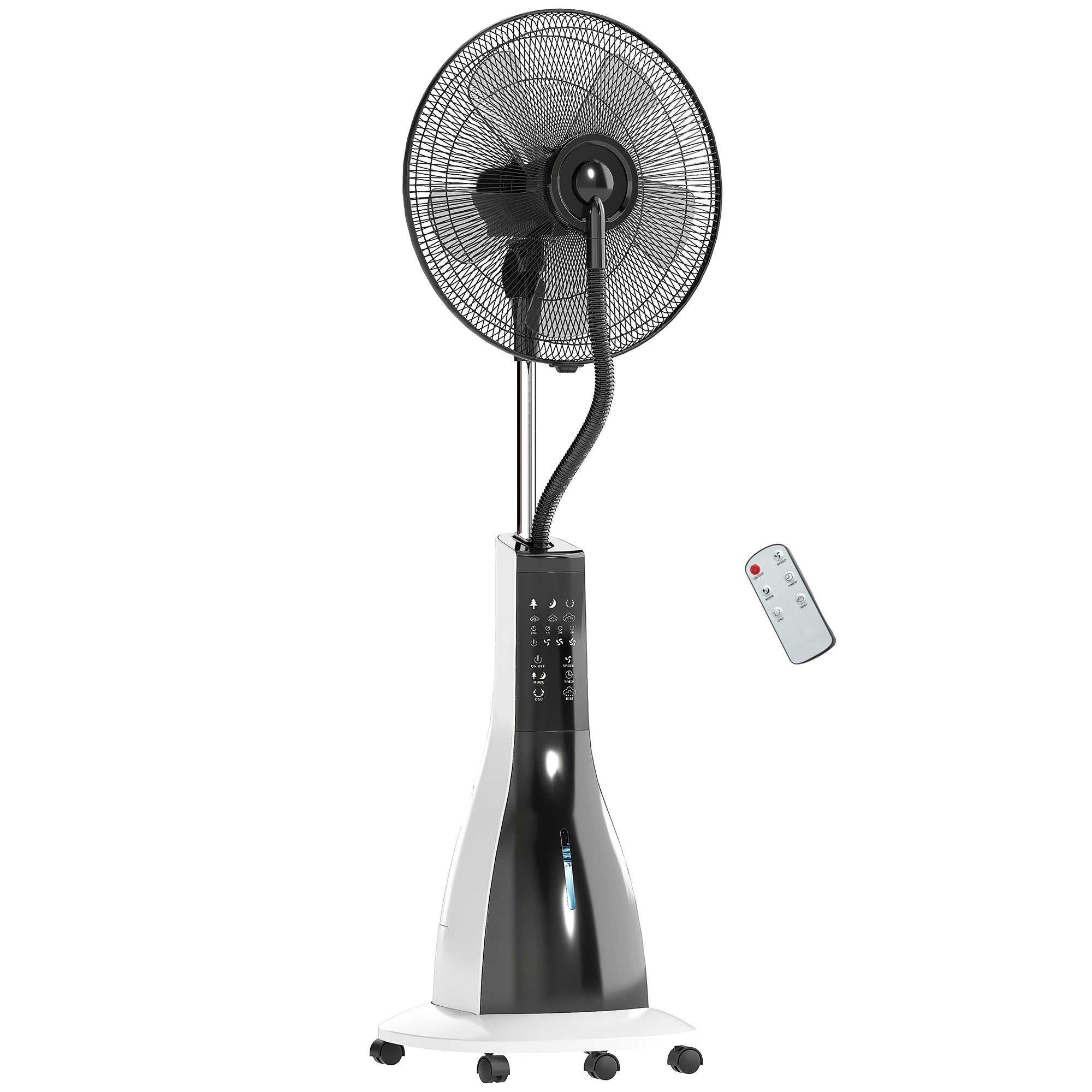 Ventilateur avec fonction brumisateur, rotation à 75°, 3 vitesses, 3 ...