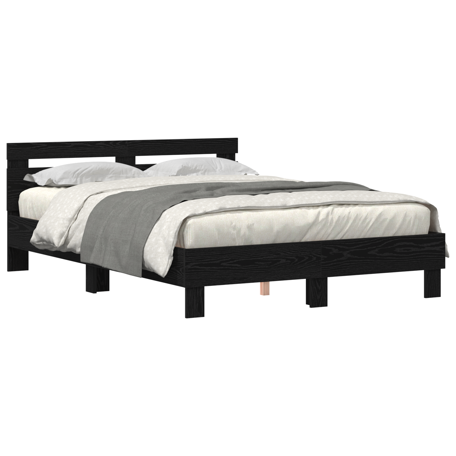 Cama matrimonial | Cama para adultos | Estructura de Cama Negra Roble ...