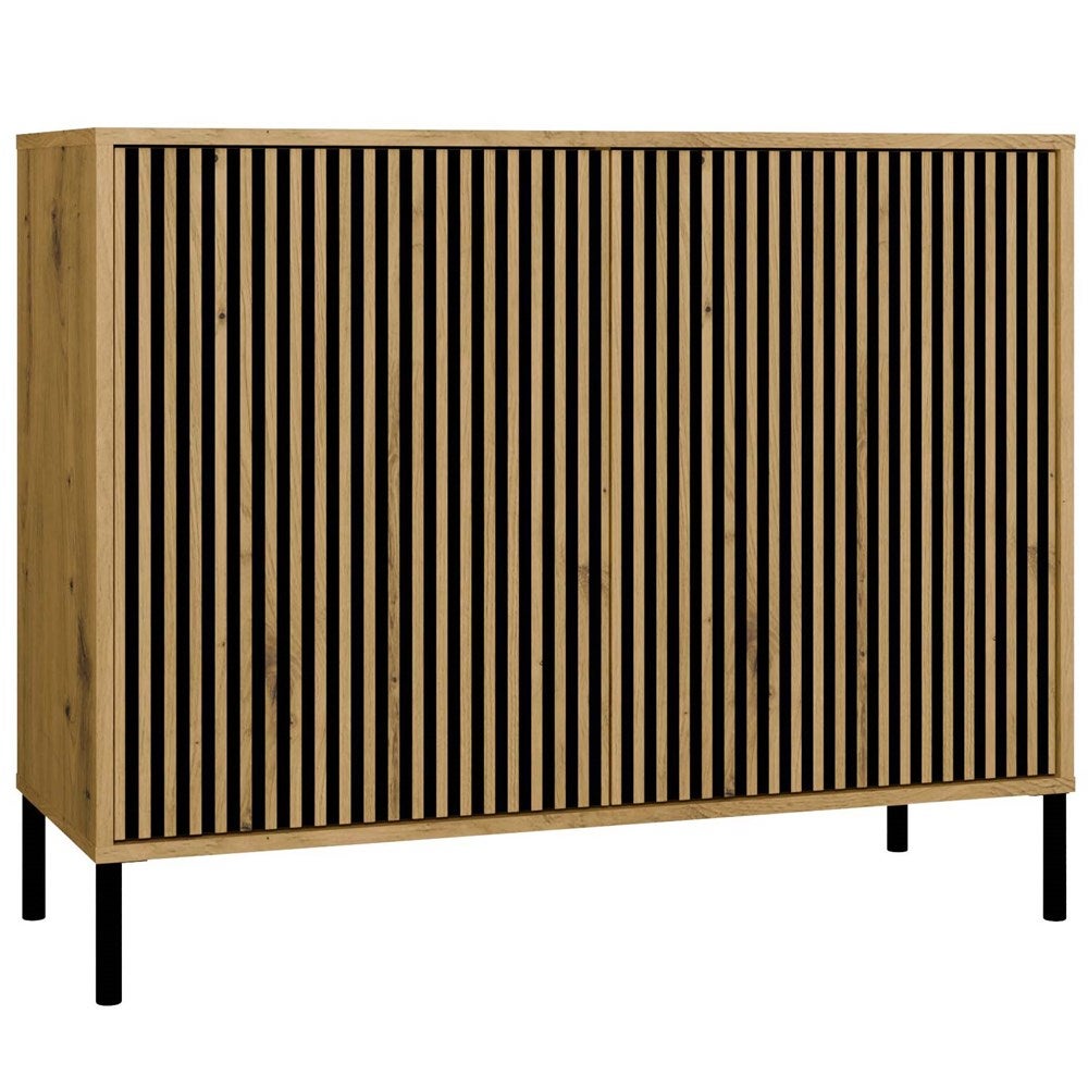 KAMARO - Buffet avec 2 portes et 4 étagères - chêne artisan | Leroy Merlin