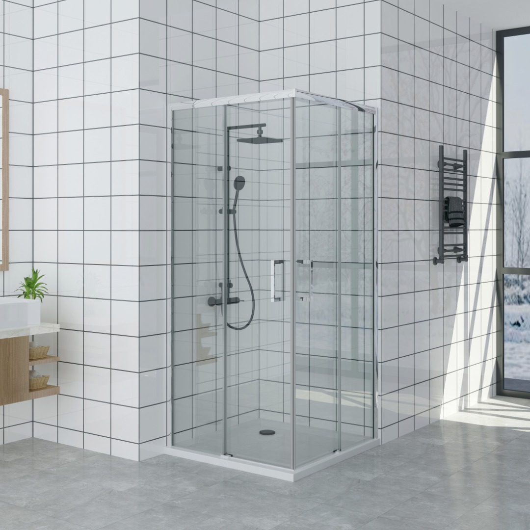 Paroi de douche 75 x 85 cm ouverture d'angle avec entrée facile hauteur ...