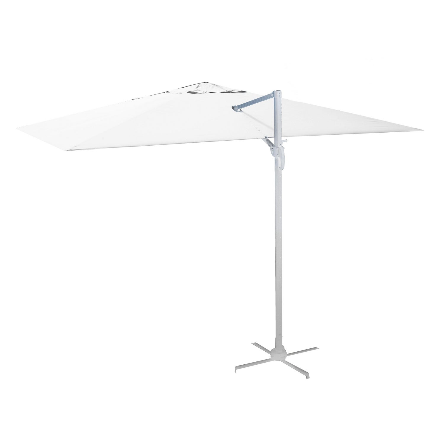 Parasol déporté inclinable pare-soleil de jardin Blanc 3x3 h 2,65 m en ...