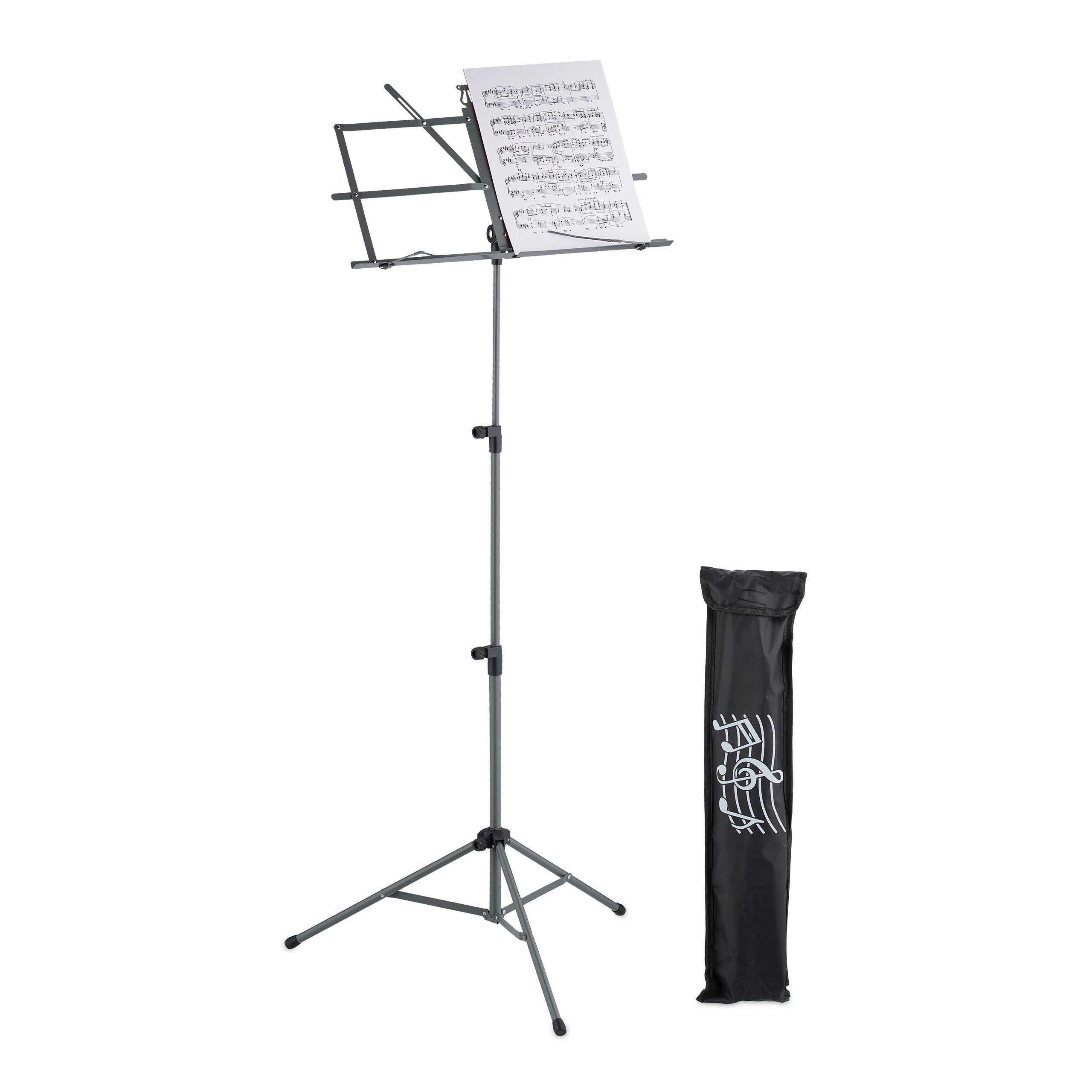 Relaxdays Pupitre de musique, pliable, métallique, réglable en hauteur ...