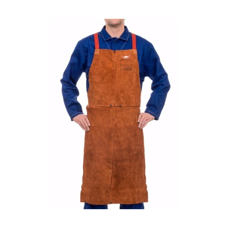 Mandil para soldadura WELDAS en cuero serraje vacuno Lava Brown | Leroy ...