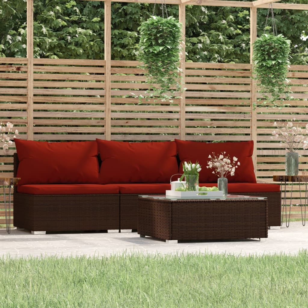Salon bas de jardin en Acier Marron 3 personnes | Leroy Merlin