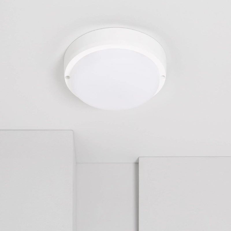 Plafón LED Exterior Redondo 15W Blanco IP65 Ø140 mm | Leroy Merlin