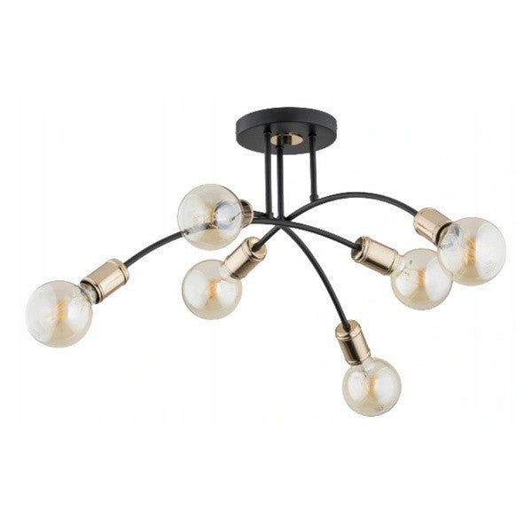 Lampa sufitowa wisząca Lanti czarno-złota 6xE27x15W nowoczesna wym: 26 ...