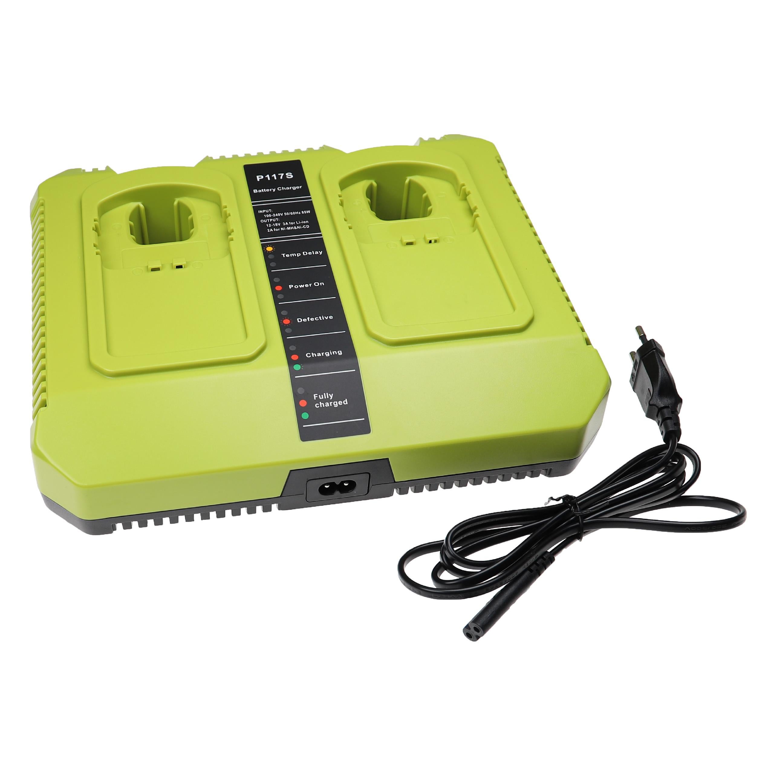 Vhbw Chargeur double compatible avec Ryobi P740, P741, P780, P835, P813 ...