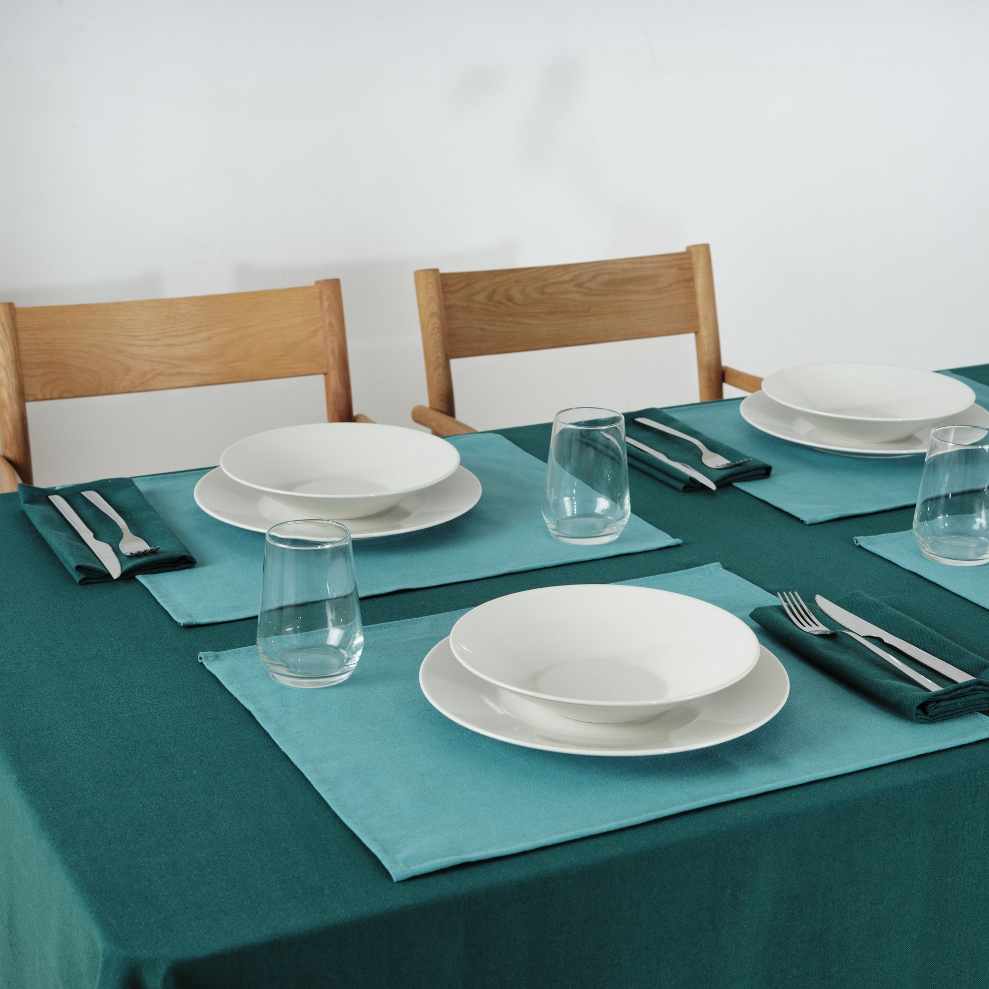 Lot de 2 sets de table unis 100 % lin Turquesa 35x50 cm | Leroy Merlin