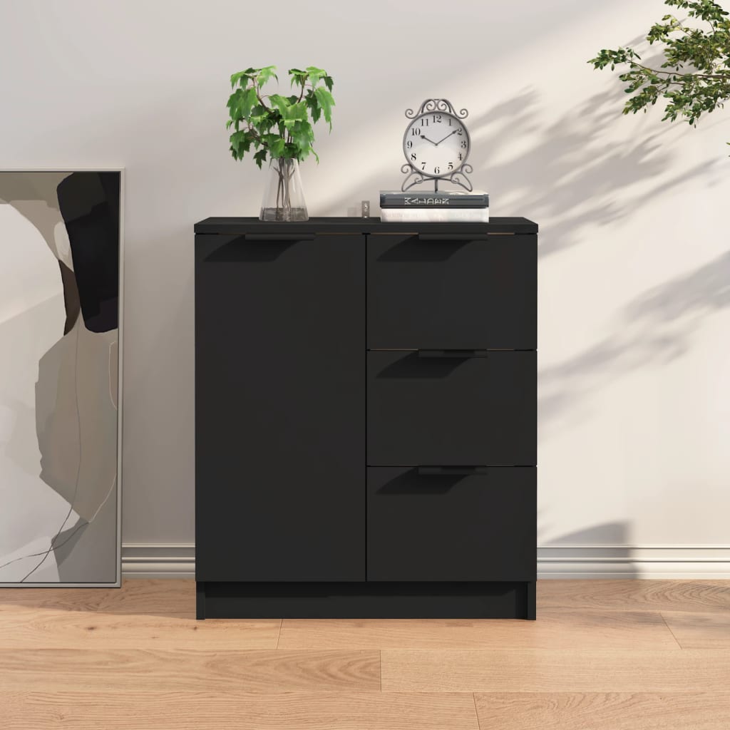 Buffet noir 60x30x70 cm bois d'ingénierie | Leroy Merlin