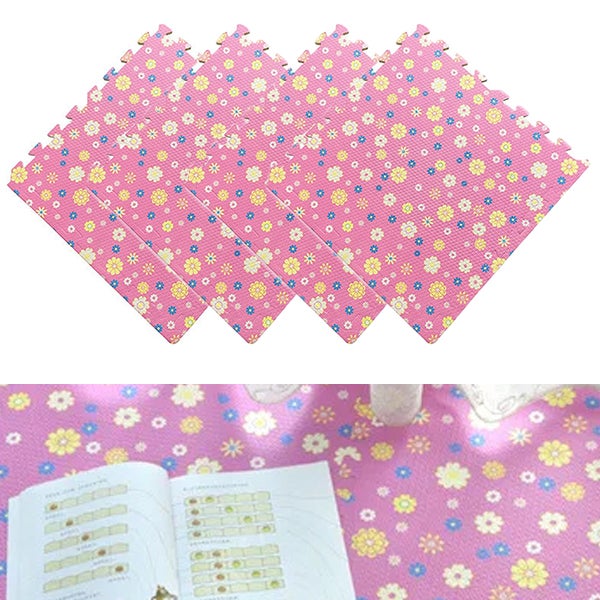 Lot de 12 Tapis Puzzle Mousse EVA 1cm - Motif Fleurs - Protection Sol ...