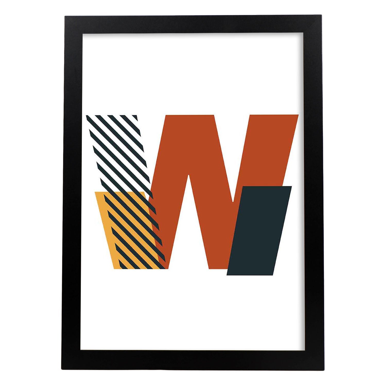 Affiche De Lettre W. Style De Géométrie Avec Images D'alphabet. Sans ...