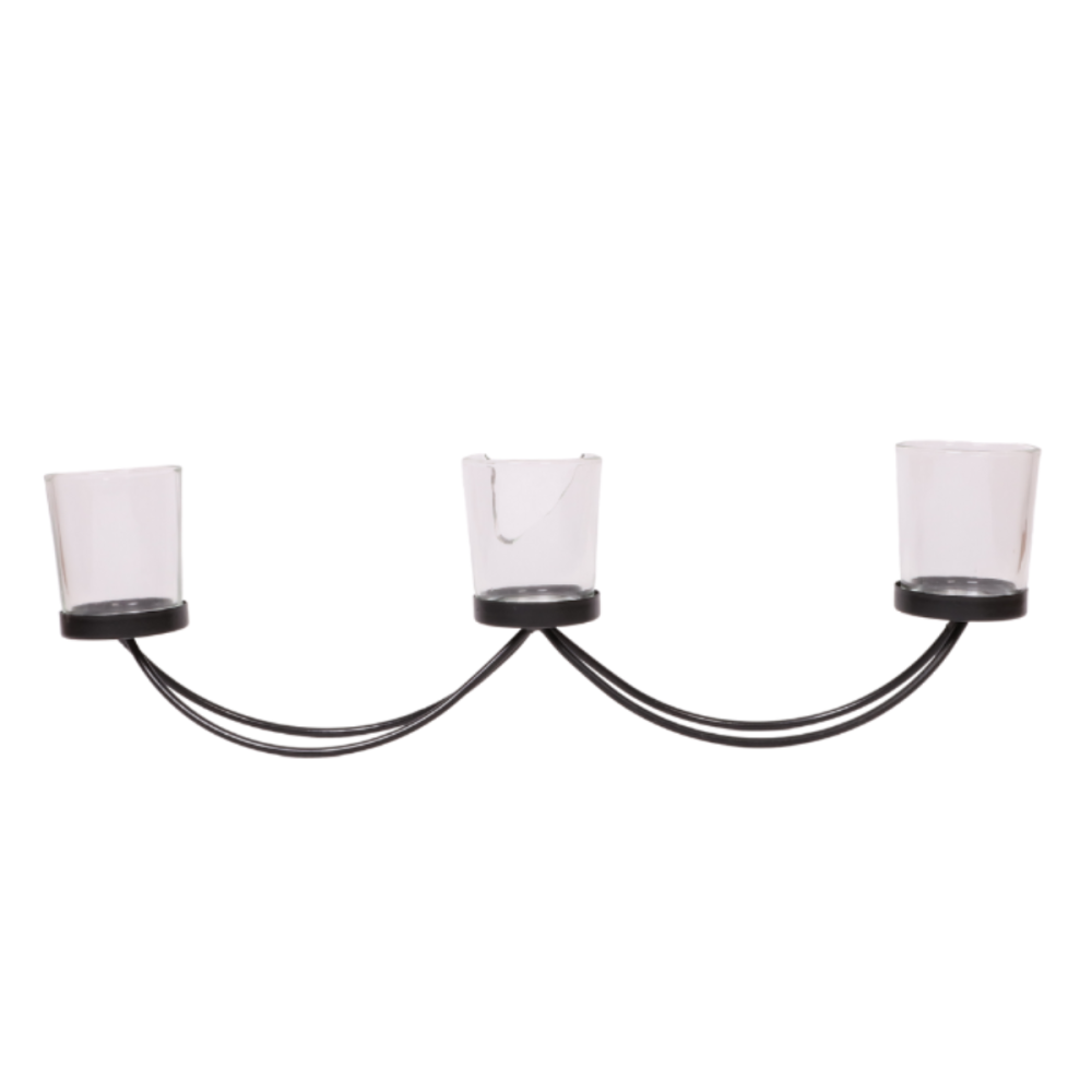 Photophore bougie Noël bougeoir lanterne métal verre noir 40cm | Leroy ...