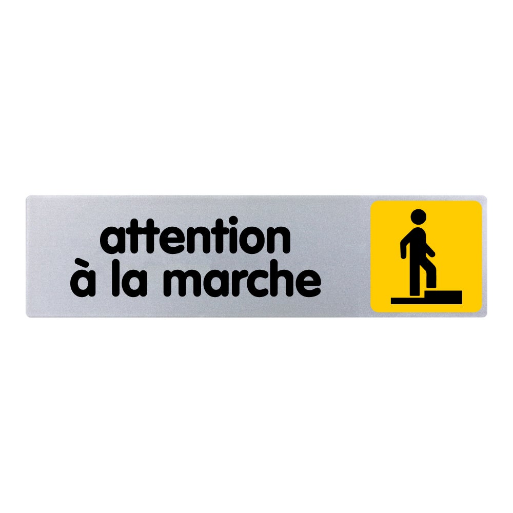 Plaque de porte Attention à la marche - couleur 170x45mm - 4032603 ...