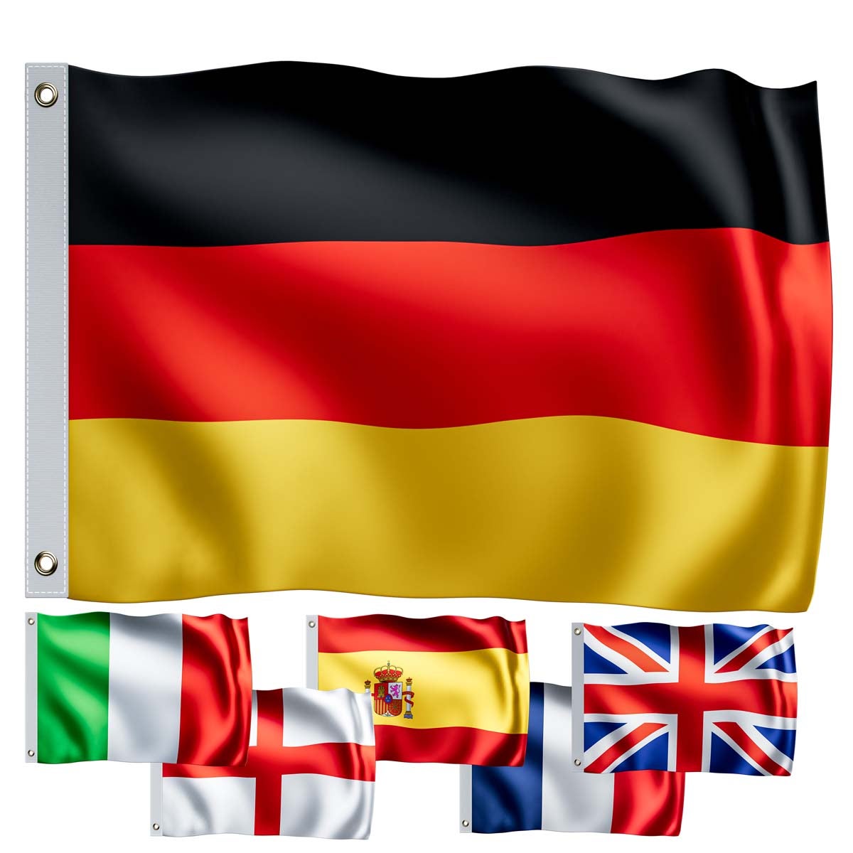 MONZANA® Drapeau France 150x90cm drapeau national français œillets ...