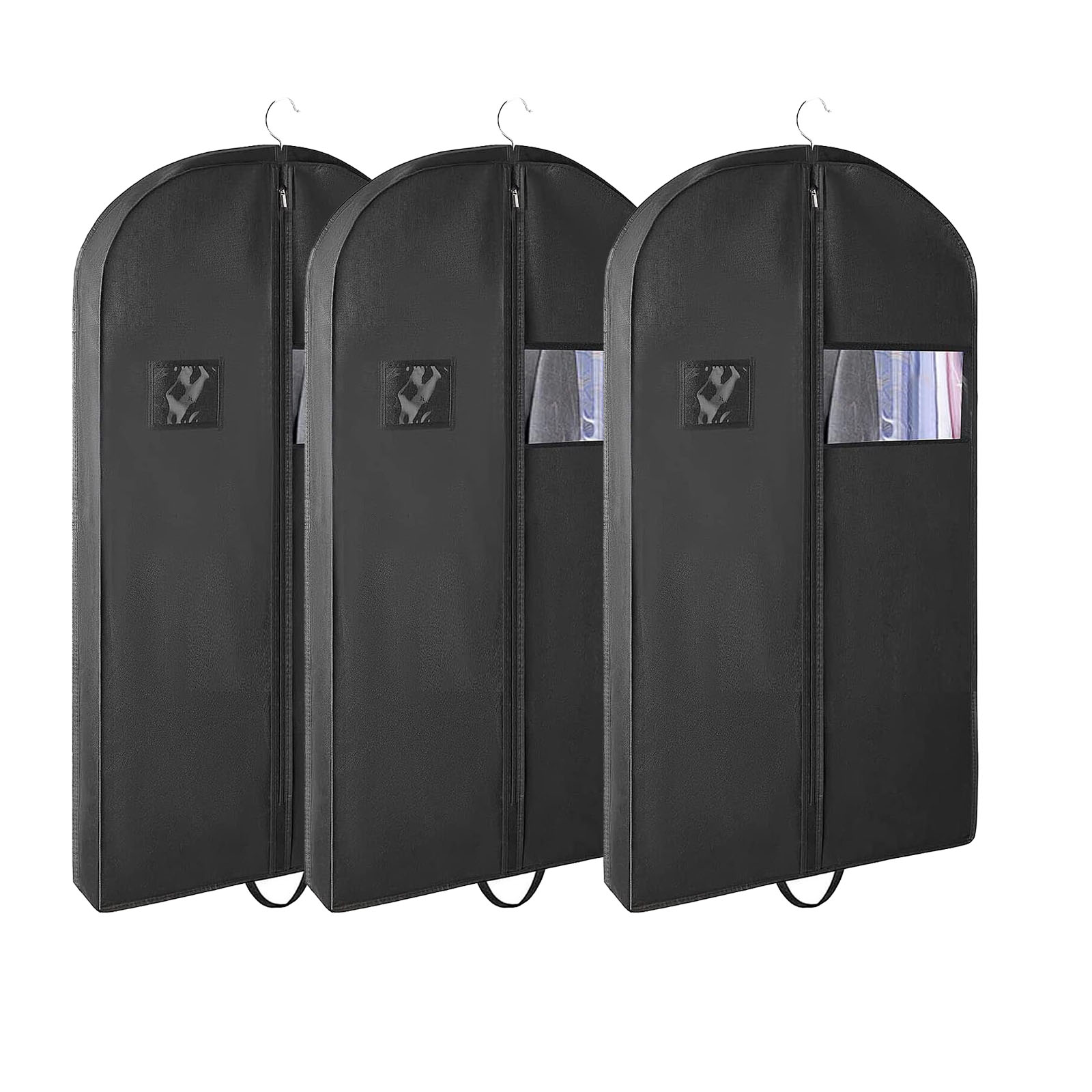3 housses à vêtements, sac de costume noir anti-poussière 60 x 110 cm ...
