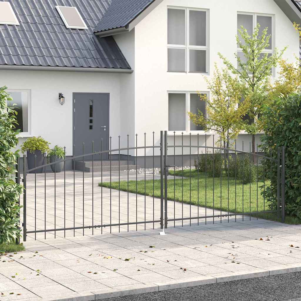 Porte Double avec verrouillage Gris 400 x 199.5 cm Acier | Leroy Merlin