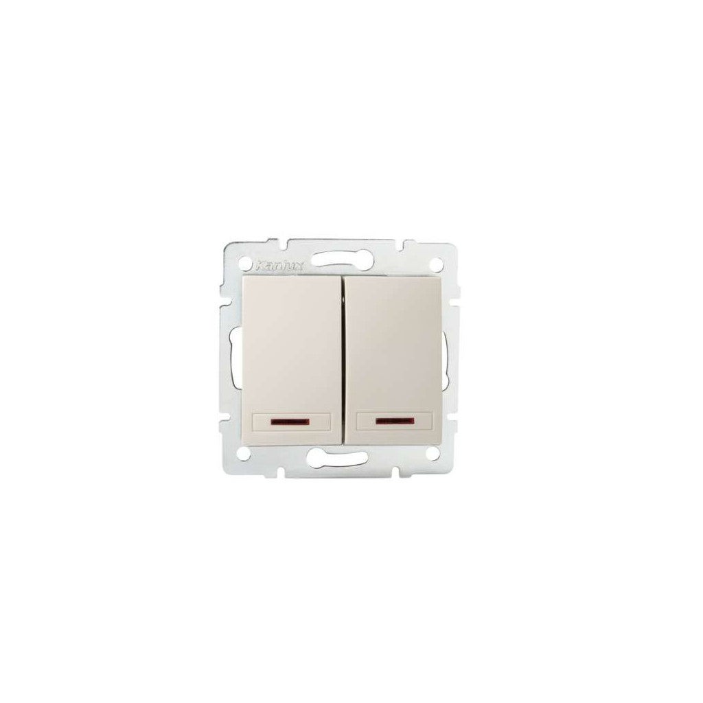 Doppio interruttore da incasso con luce LED DOMO Crema | Leroy Merlin