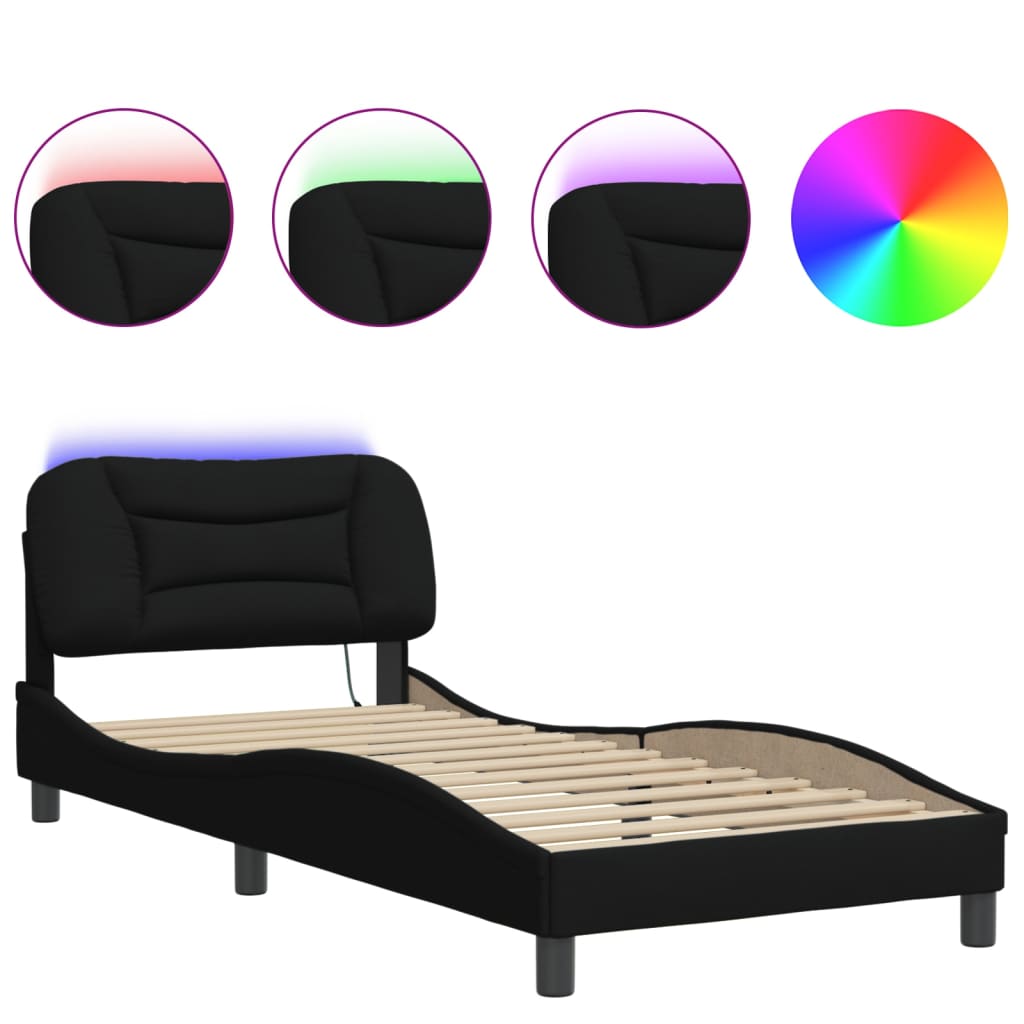 Cama para adulto | Cama individual | Estructura de cama con luces LED ...