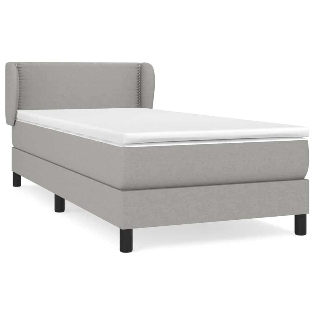 Cama box spring con colchón tela gris claro 90x200 cm | Leroy Merlin