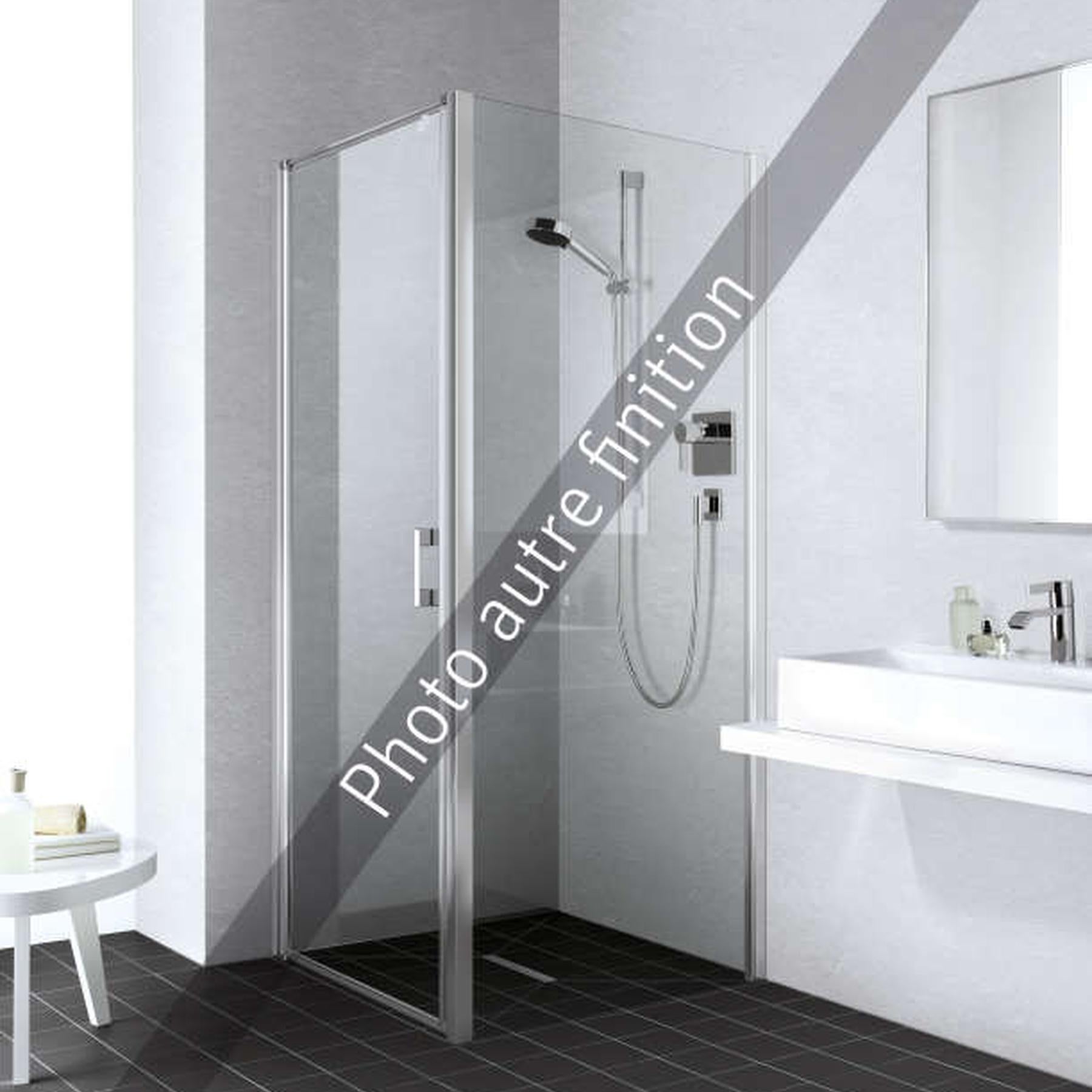 Paroi de douche fixe largeur 93cm hauteur 200 cm argent finition mat ...