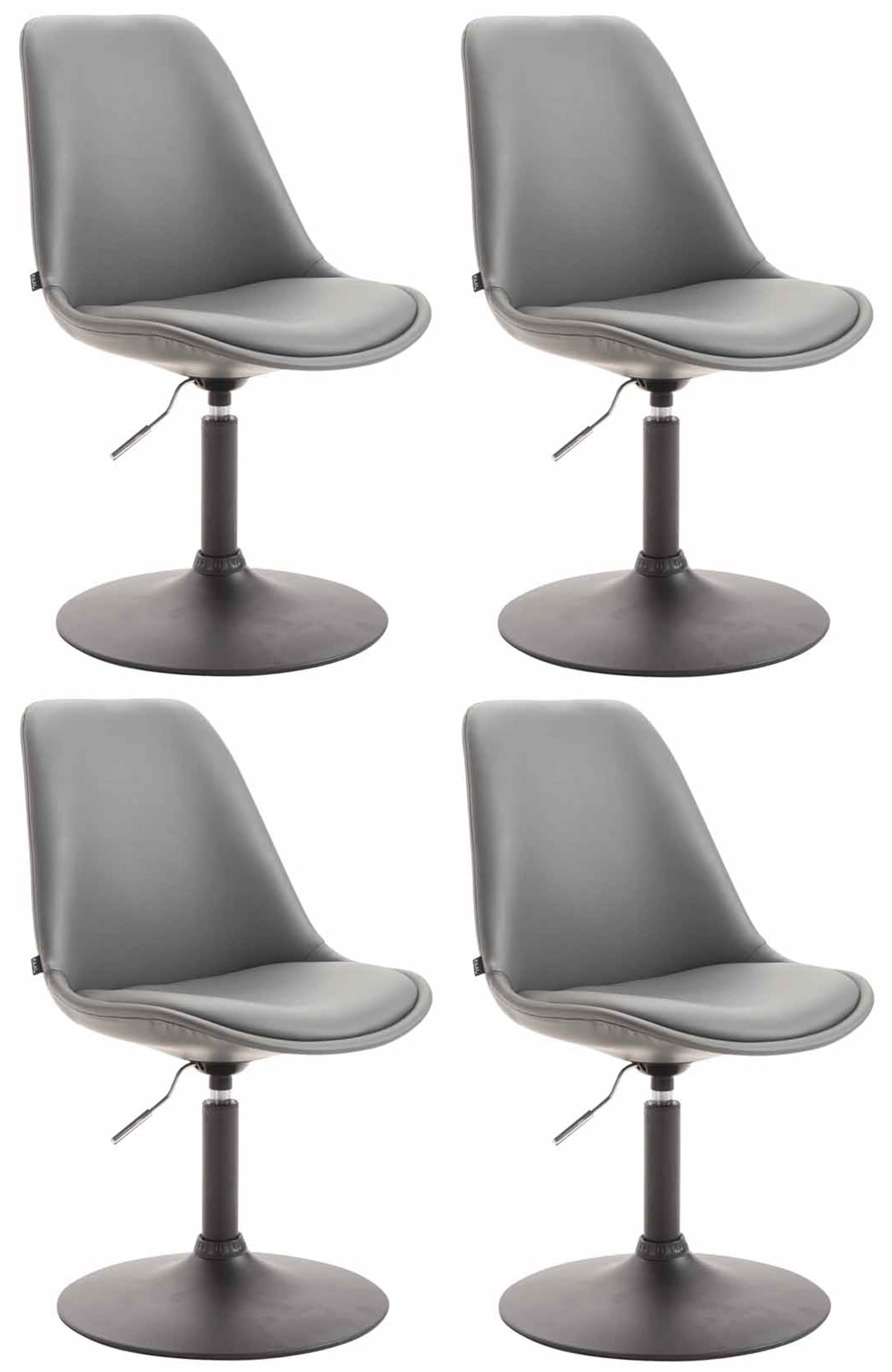 Set de 4 sillas Lounge Maverick en polipiel Gris|Negro | Leroy Merlin