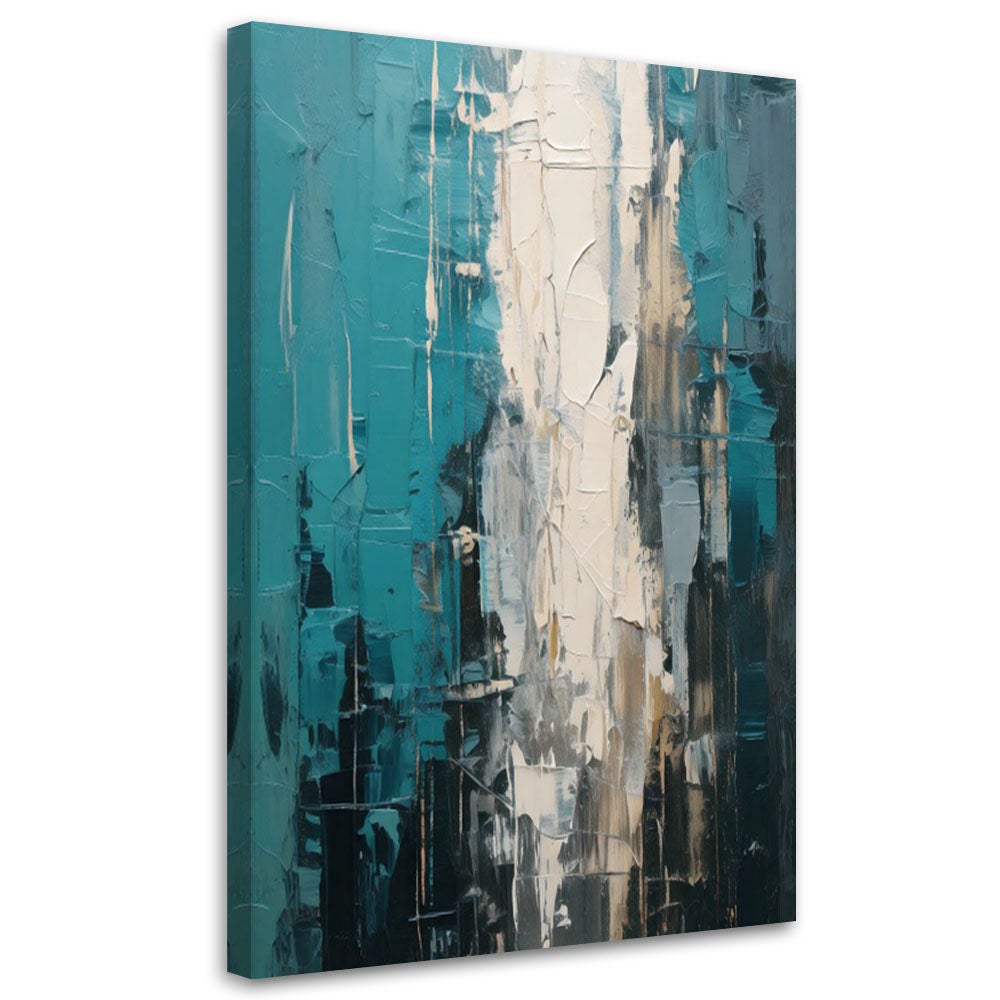 Tableau pour le salon Abstraction Turquoise 40x60 | Leroy Merlin
