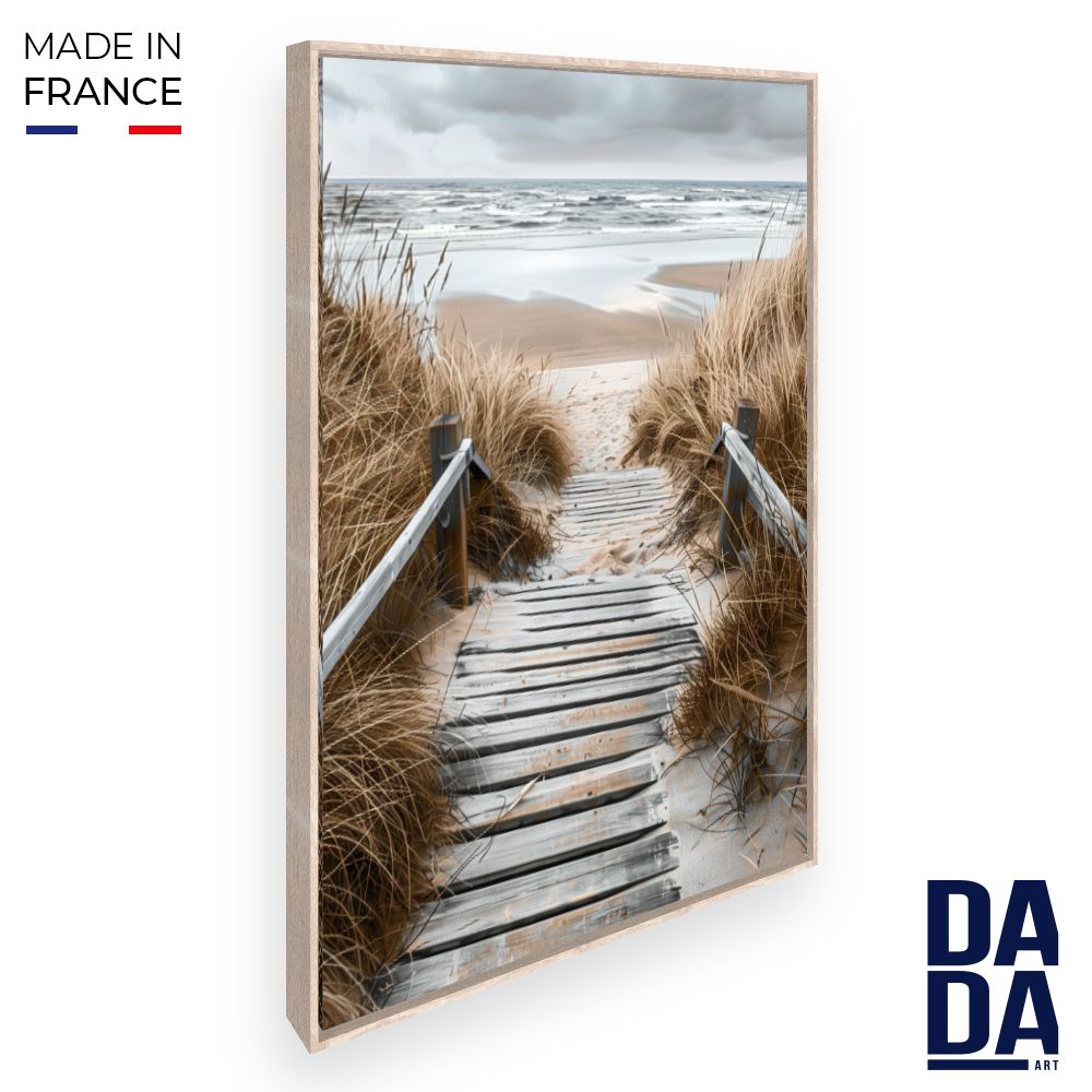 Toile encadrée Chemin vers mer / 60x90cm / Cadre Effet naturel ...