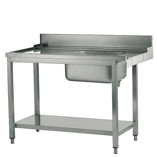 Table d'Entrée Inox Gauche avec Évier à Droite pour Lave-Vaisselle à ...