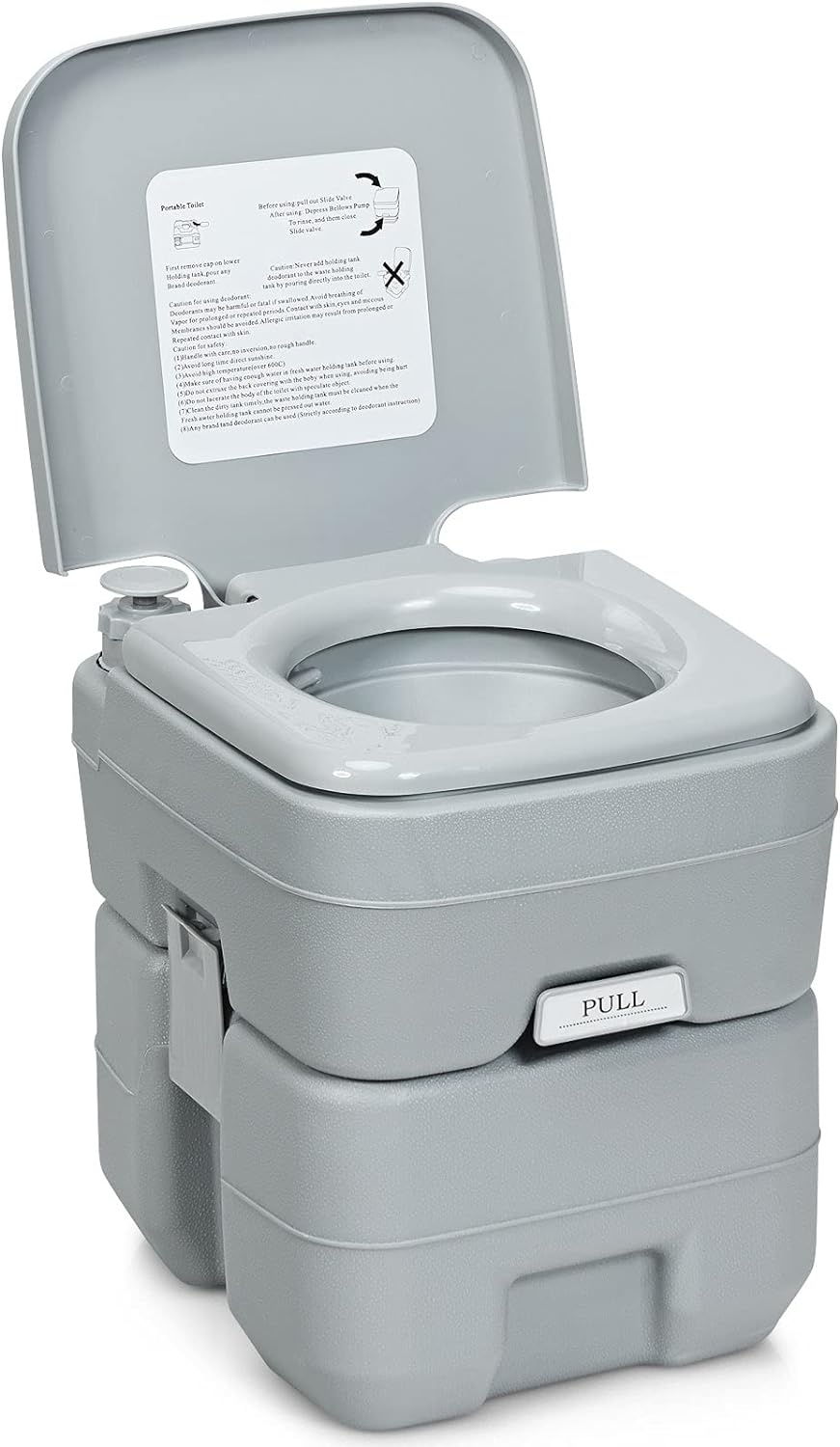COSTWAY Inodoro Portátil con Tapa para Camping Viaje Móvil WC Exterior ...