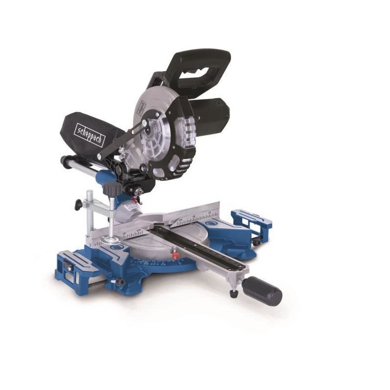 Scie a onglet avec son disque 30 dents SCHEPPACH HM 185 - 1400 W - Lame ...