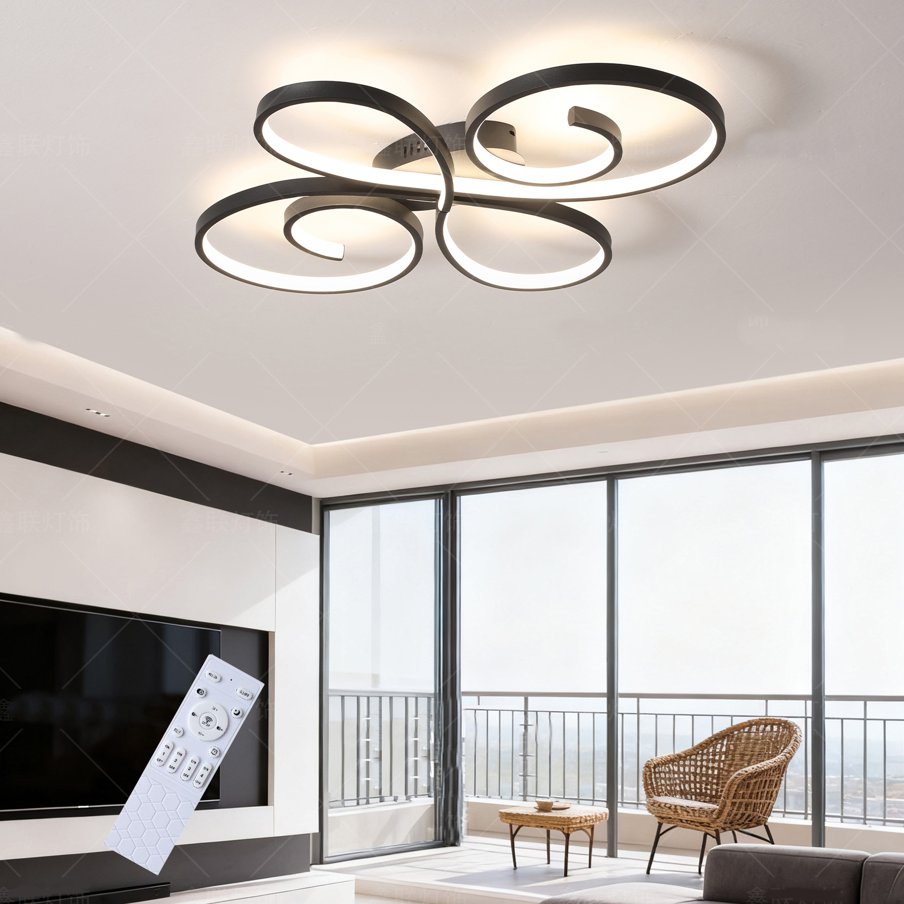 Lámpara de techo LED minimalista moderna, 3000K-6500K, semiempotrada ...