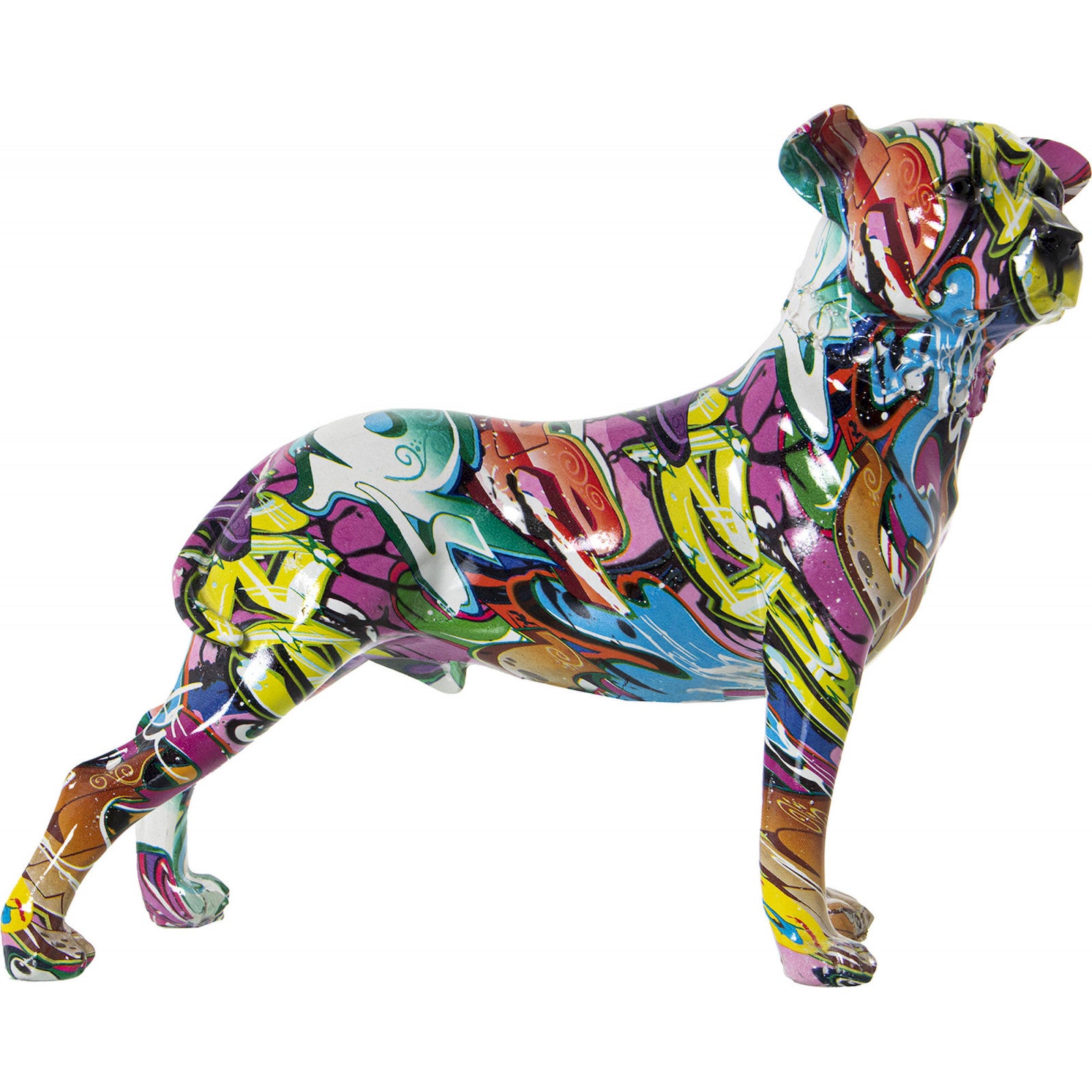 Sculpture chien coloré en résine pour déco urbaine dynamique 29 x 12 x ...