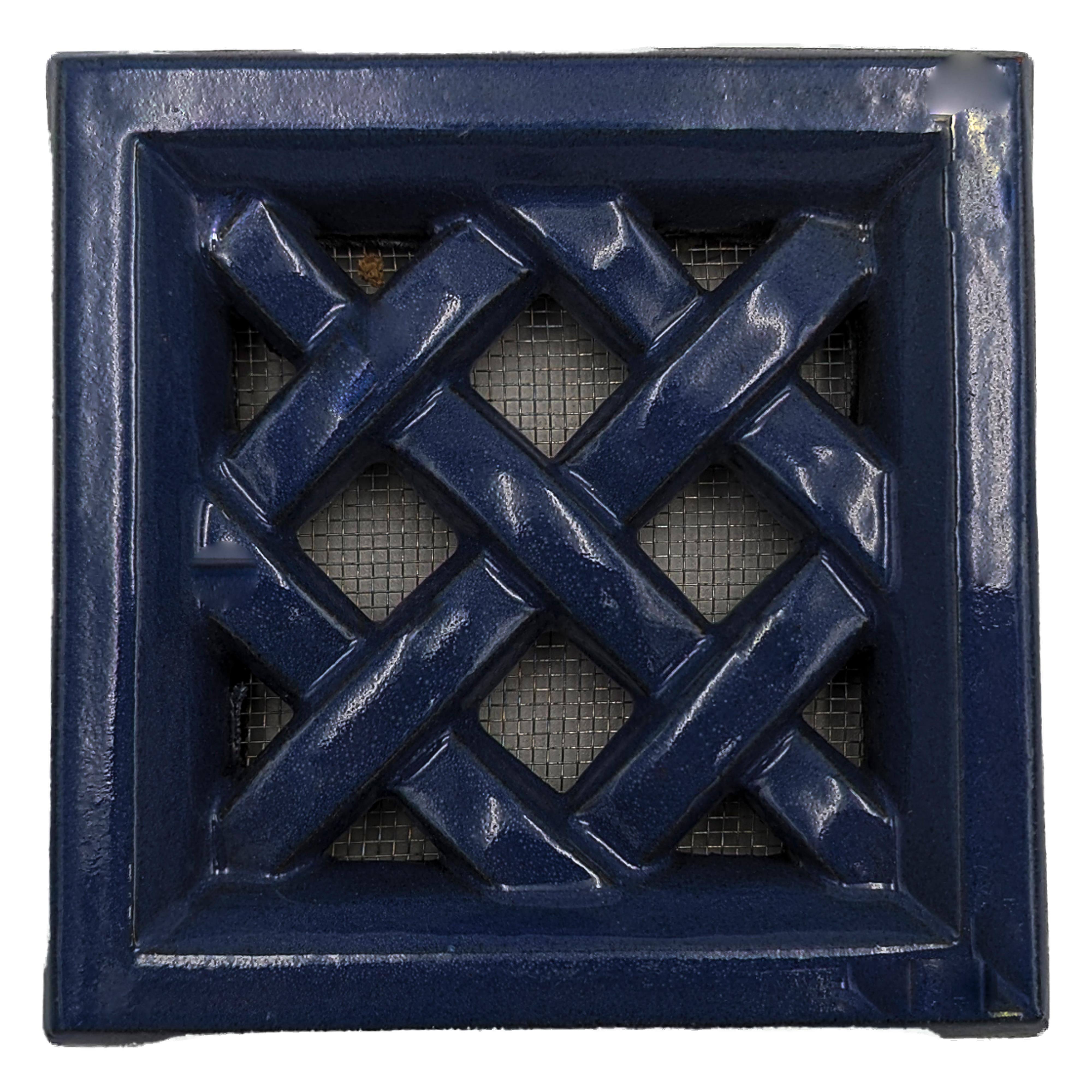 Grille d'aération Claustra terre cuite - 12x12 cm (Emaillée Bleu ...