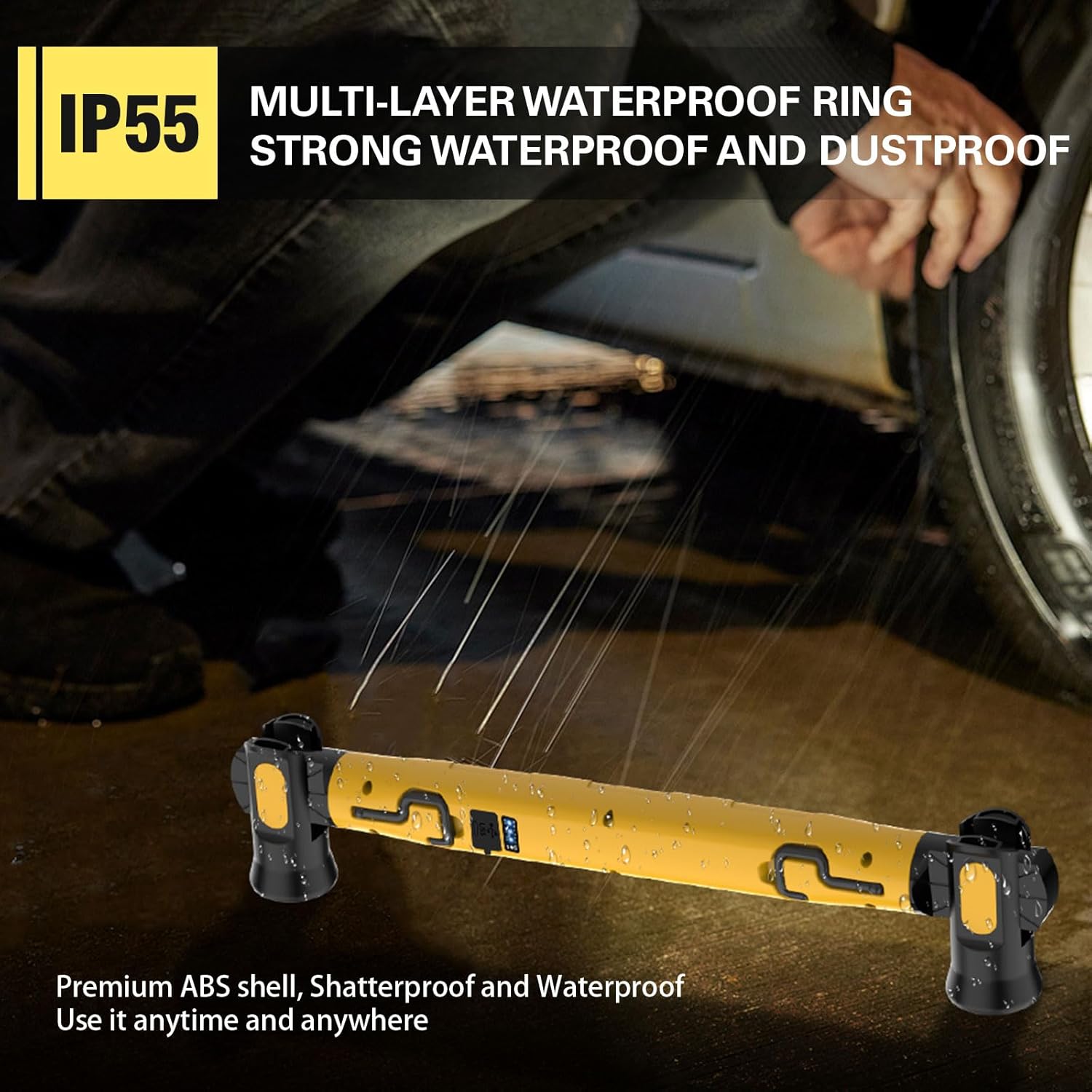 Luz de trabajo LED recargable de 5200 mAh, foco LED recargable con base ...