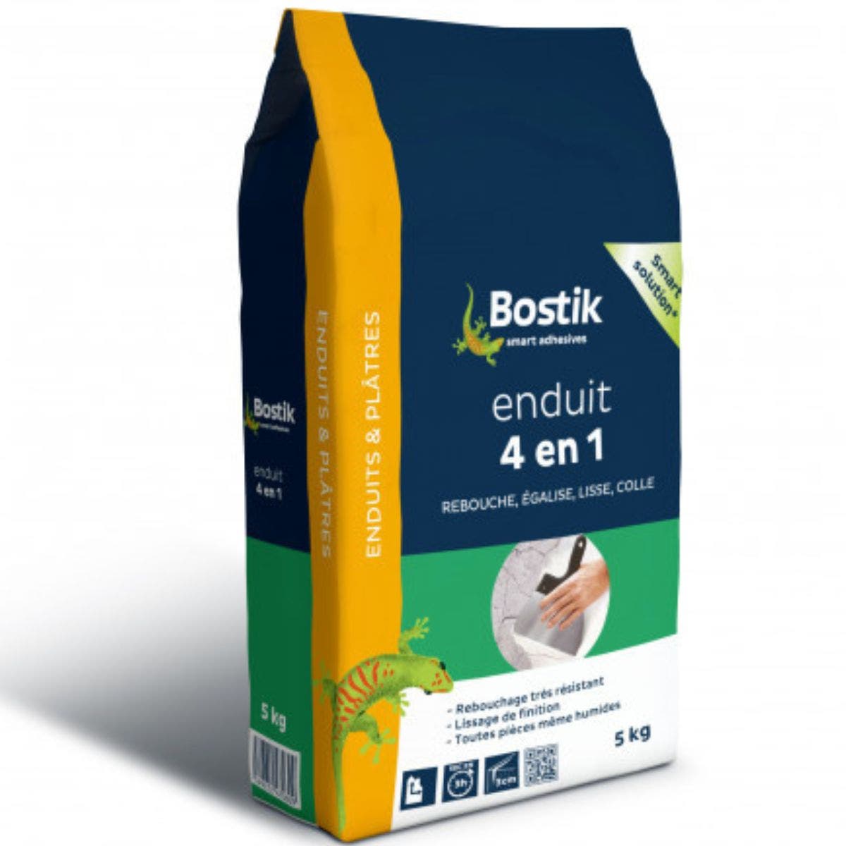 Bostik - Enduit 4 en 1 rebouche, égalise, lisse, colle - sac en poudre ...