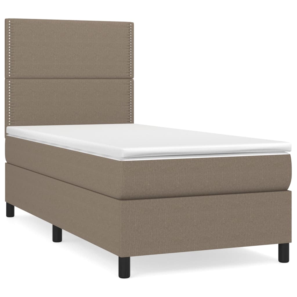 Lit Simple | Lit Adulte | Lit à sommier tapissier avec matelas Taupe ...