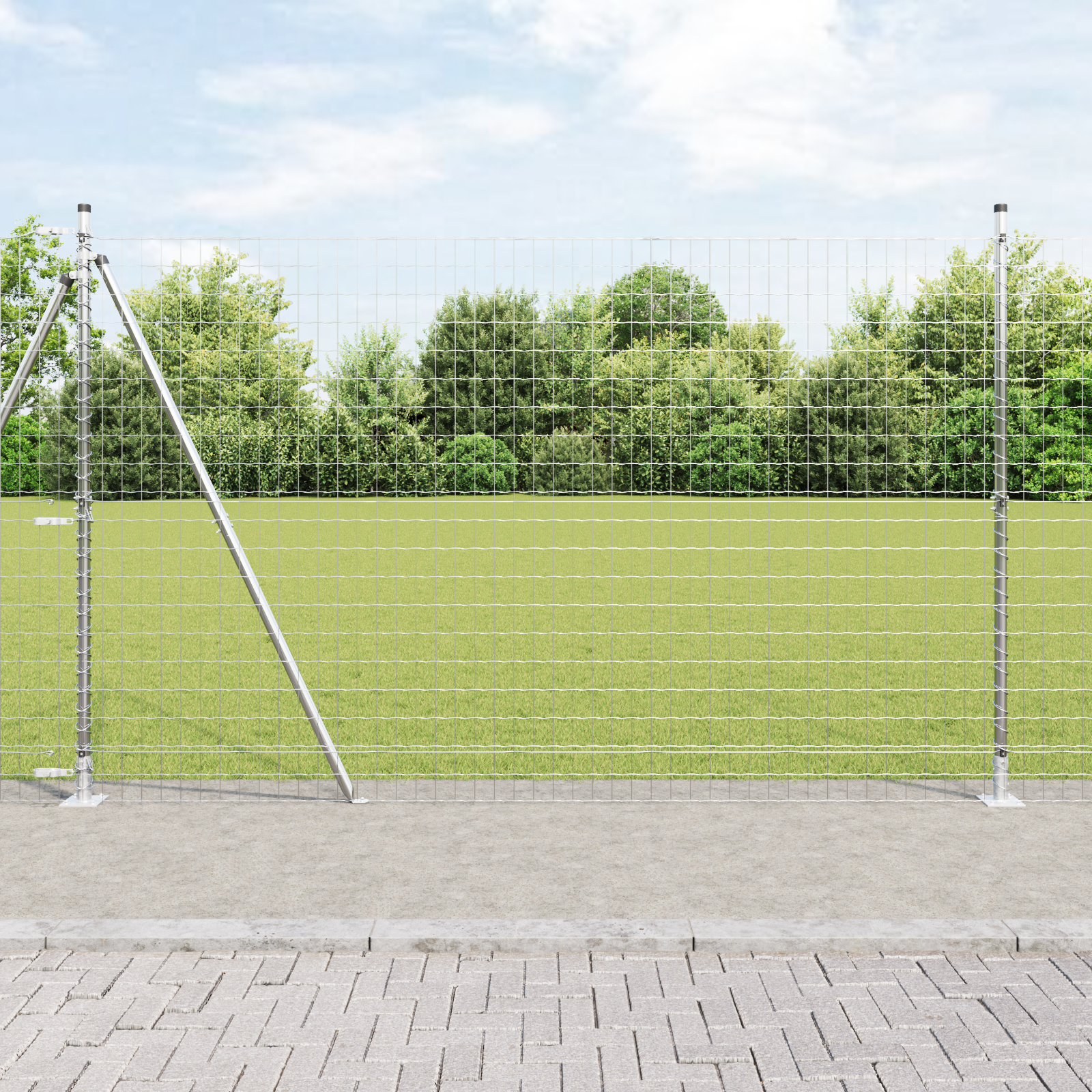 Recinzione euro con 7 pali flangiati 1.5x10 m in acciaio zincato ...