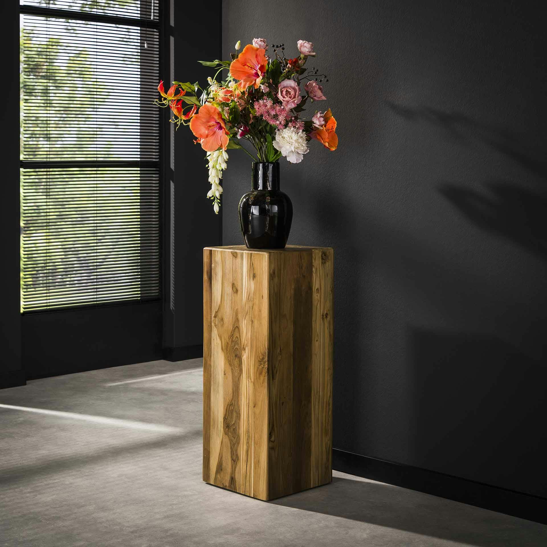 Sellette en bois de teck recyclé forme carrée 85 cm | Leroy Merlin