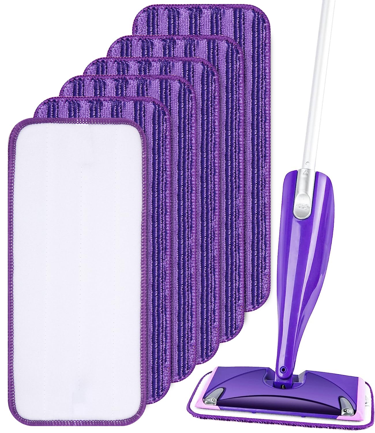 6 Pièces pour Swiffer Wetjet Microfibre Lavable Kit,30x14cm Lingette ...