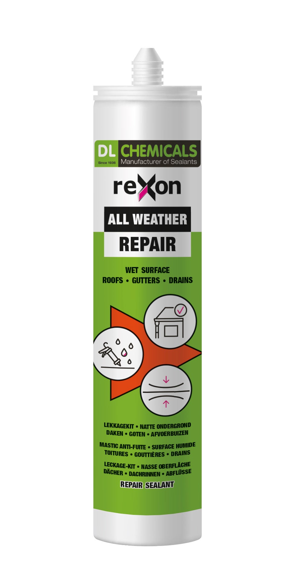 REXON All Weather Repair (noir) 290ml - Mastic d'étanchéité anti-fuite ...