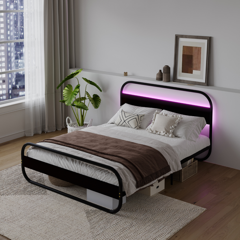 Letto led in metallo 160x200cm LEEDS | Leroy Merlin