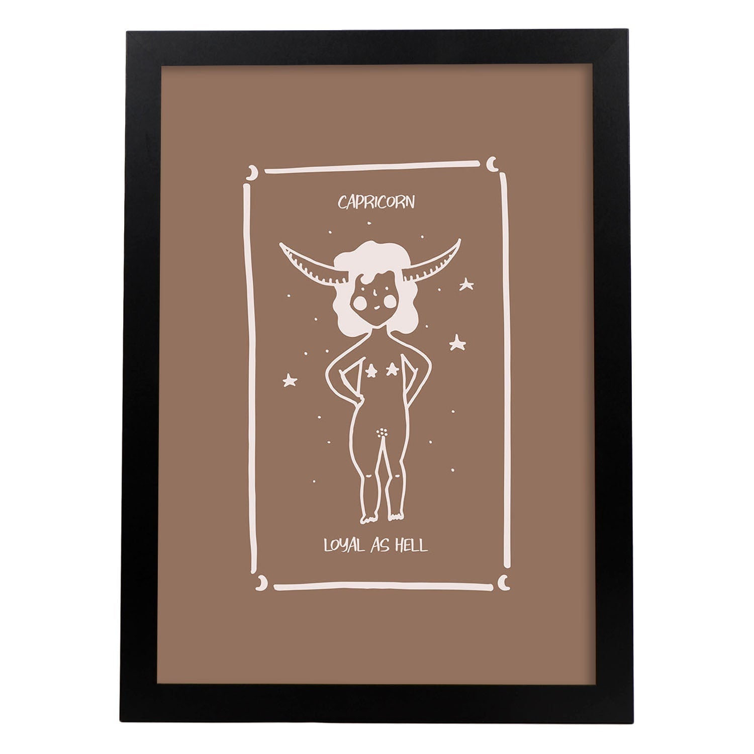 Capricorne Lame. Affiches Avec Des Illustrations Féminines Des Signes ...