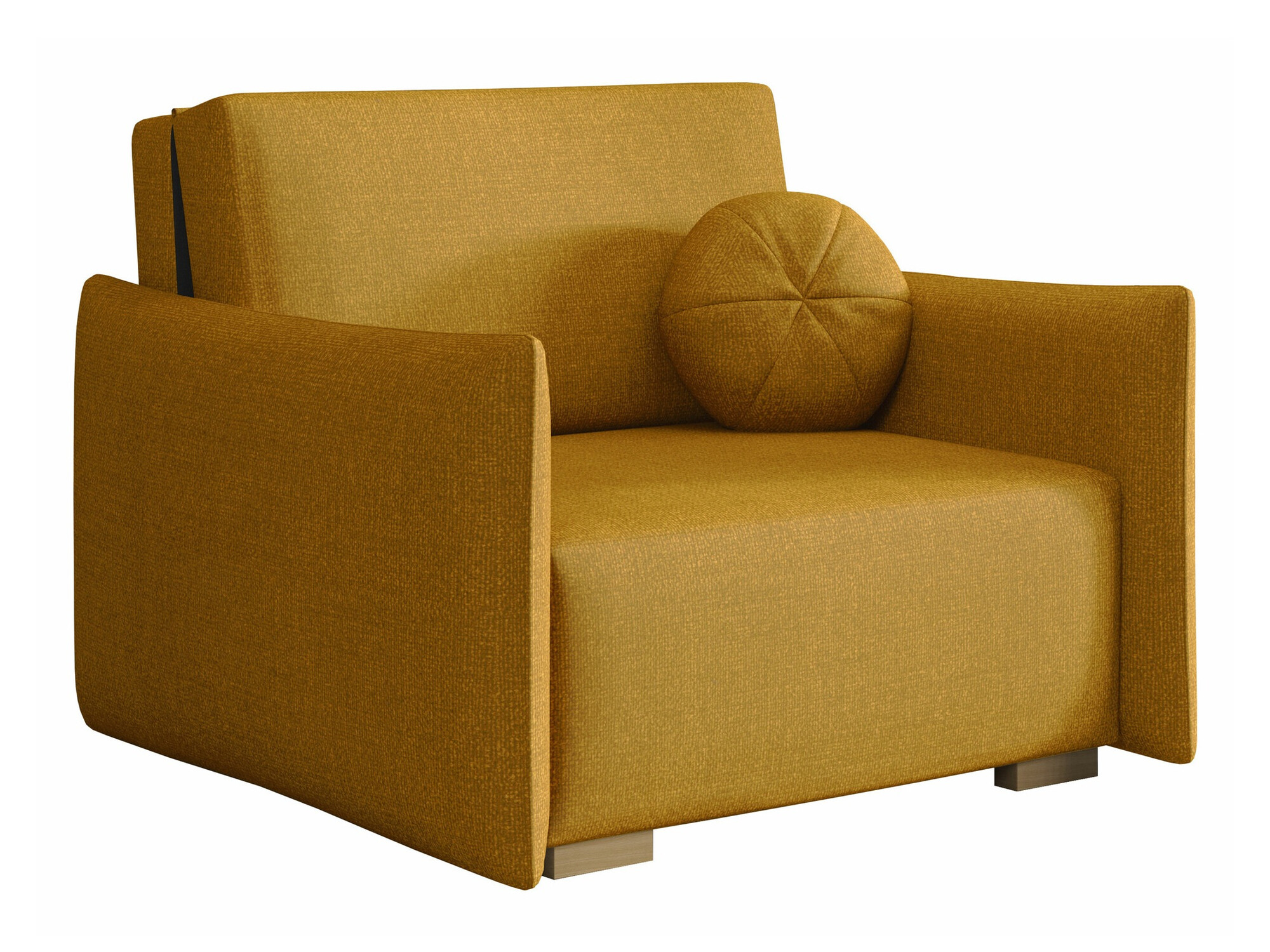 Fauteuil Columbus 222, Jaune, 85x104x98cm, Tissu, Pieds: Bois, Mobilier ...